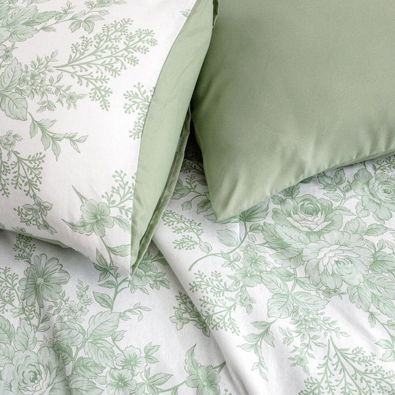 Rose-Patterned Printed 7-Piece Comforter Set - Wonderful® Bedding
